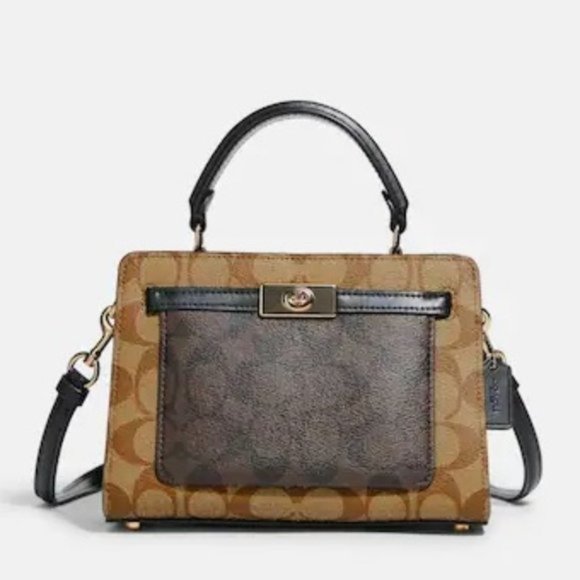 Coach | Bags | Nwt 59 Coach Top Handle In Colorblock Signature Canvas ...